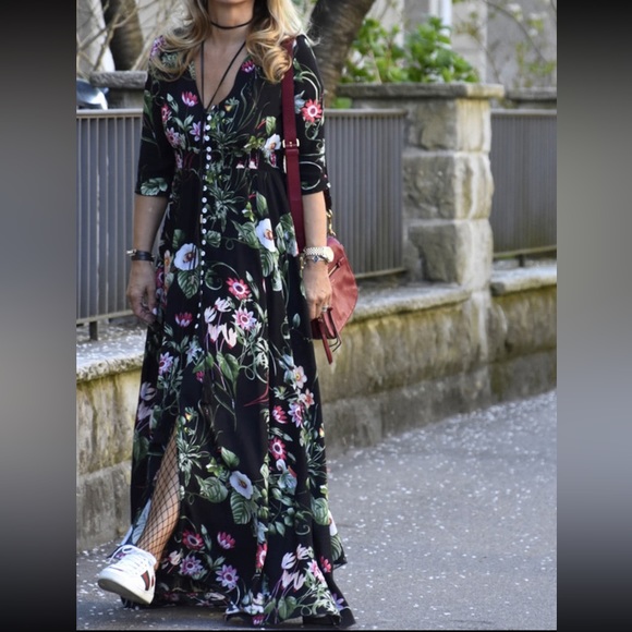 Dresses | Boho Floral Print Button Down Shirt Maxi Dress | Poshmark